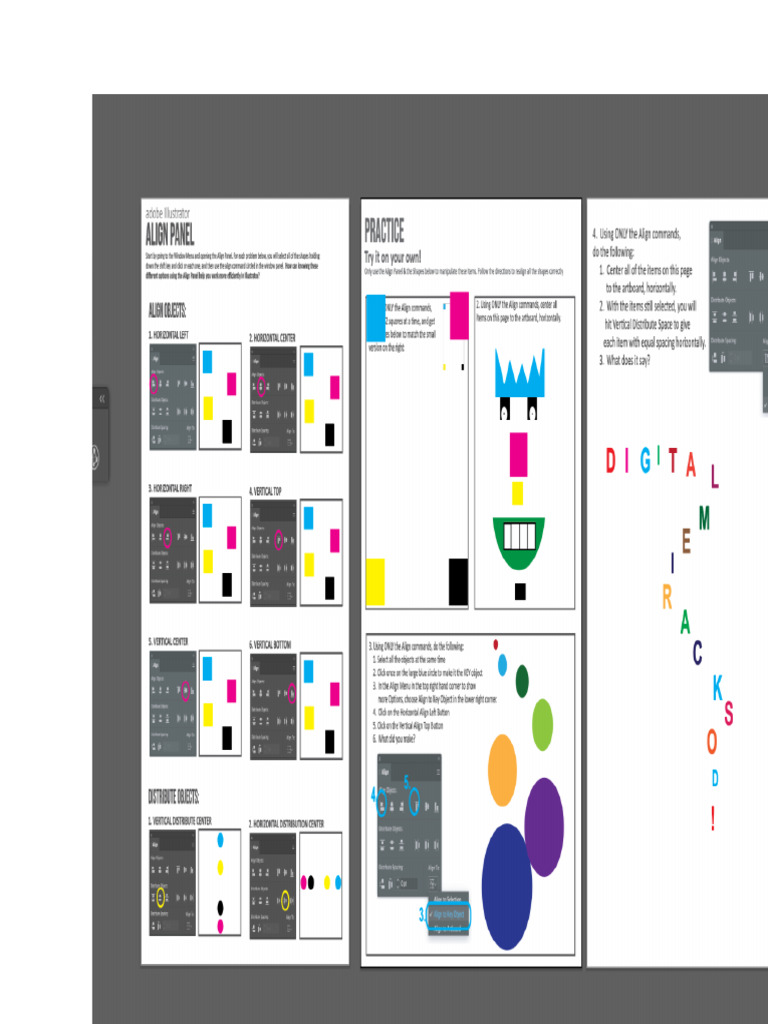 Olivier Estime - Illustrator Practice - Align and Pathfinder | PDF