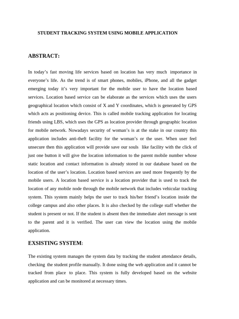 Student Tracking System Using Mobile Application | PDF | Location Based ...