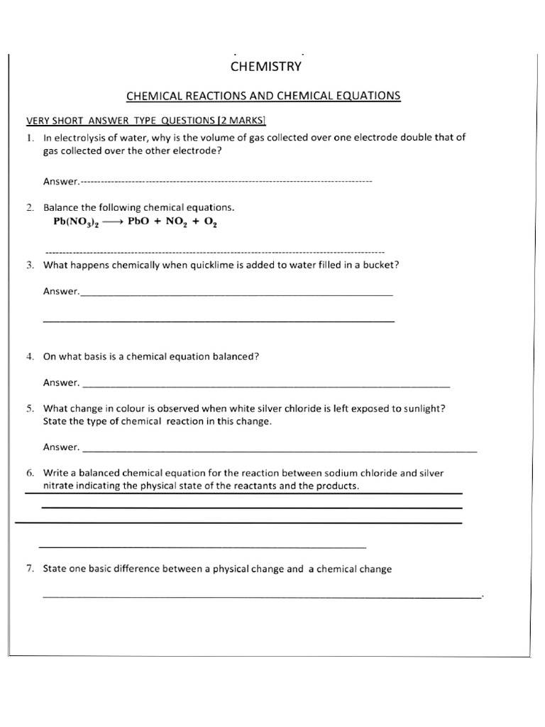 Chemical Reaction and Equation | PDF