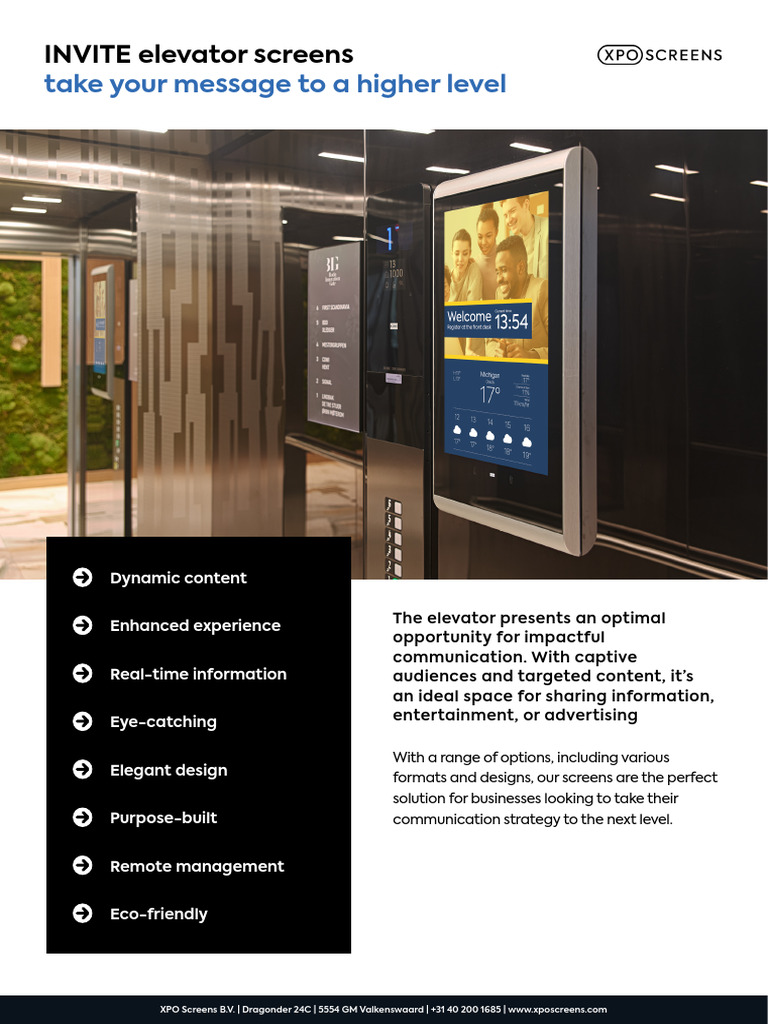 Product information - INVITE elevator screens (1) | PDF | Usb ...