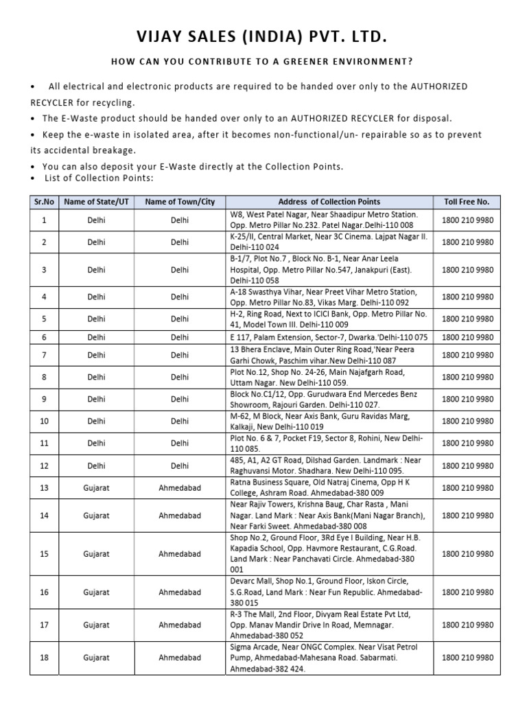 E-Waste Recycling Collection Points | PDF