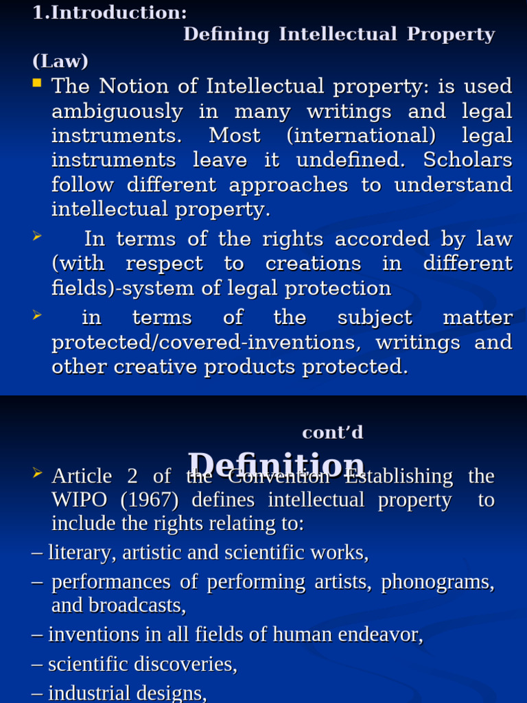 IP Lecture-ppt (1) | PDF | Intellectual Property | Property