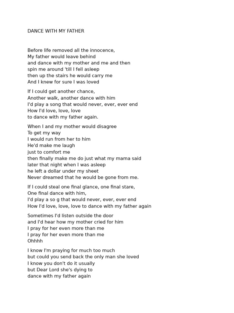 Emotional Tribute: Dance with My Father | PDF