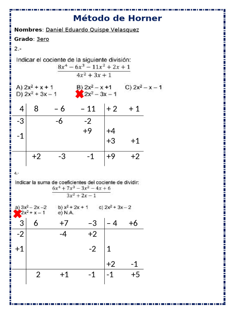 Método de Horner | PDF