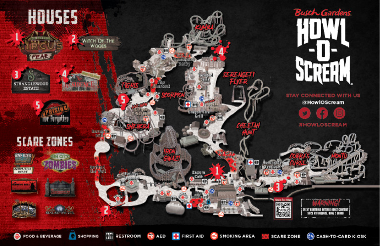 Busch Gardens Howl O Scream Map | PDF