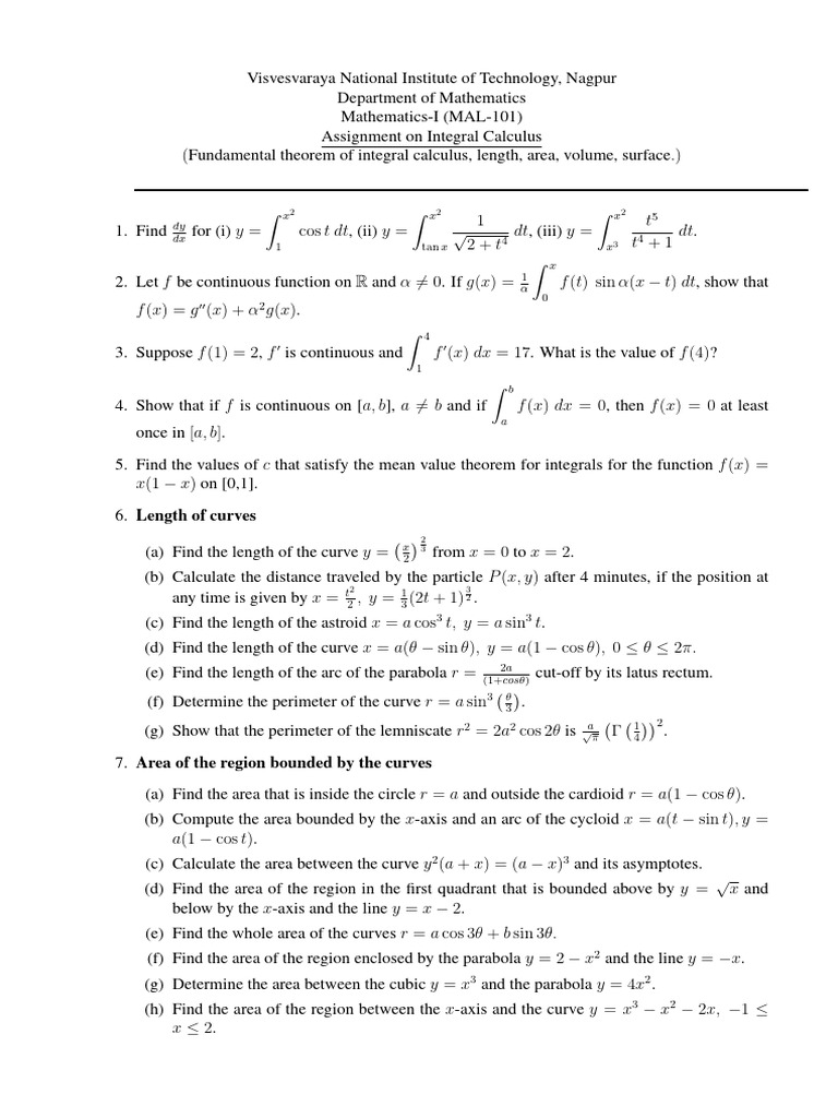 Solution_Asgn_int_cals_1-1 | PDF | Area | Integral