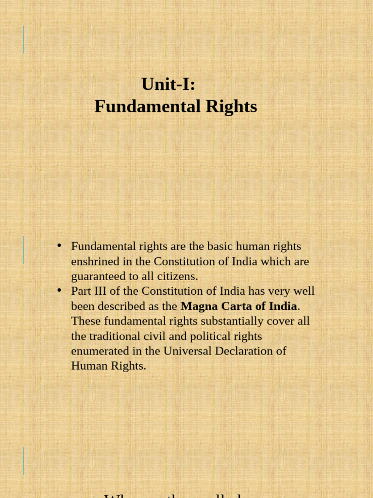 Fundamental Rights Introduction Constitution II | PDF
