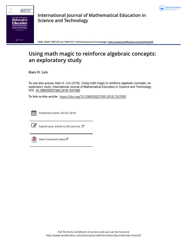 Math Magic for Algebra Reinforcement | PDF | Function (Mathematics ...