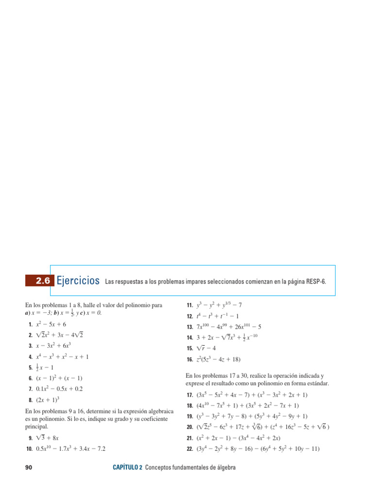 Álgebra: Polinomios y Factorización | PDF | Factorización | Álgebra