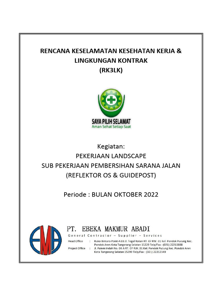 RK3L-01-05. Pekerjaan Pembersihan Sarana Jalan (Reflektor OS & Guidepost) | PDF