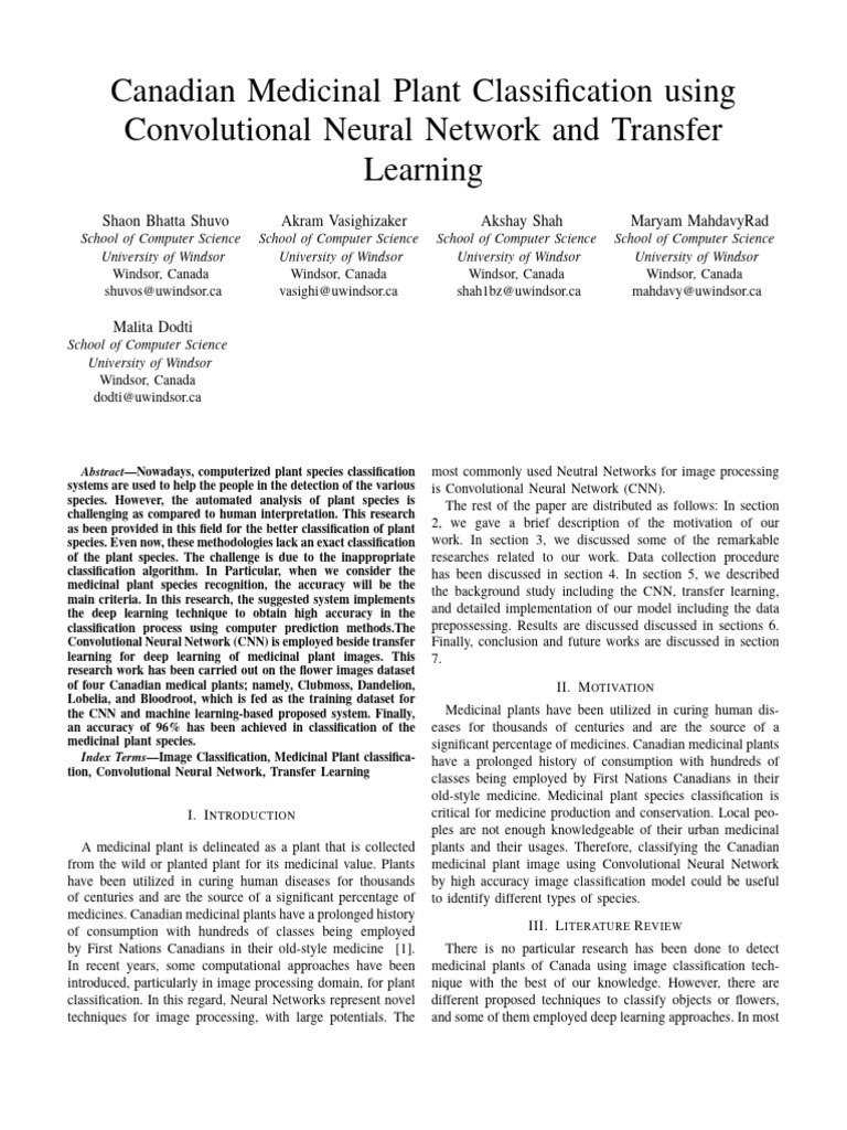 Medicinal Plant AI Classification | PDF | Artificial Neural Network ...
