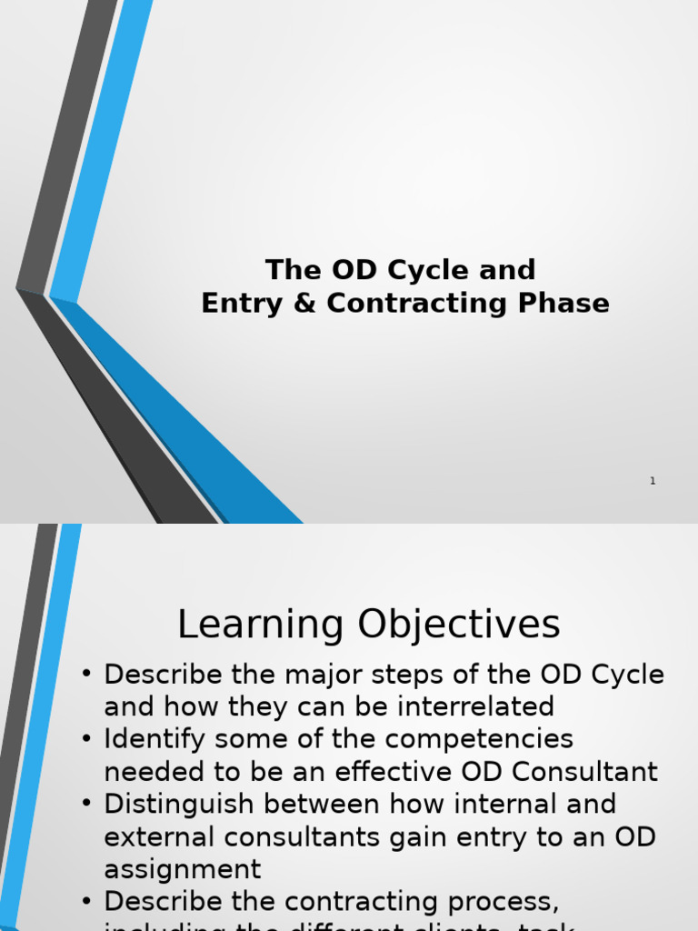 Week 6 - OD Cycle Entry & Contracting | PDF | Consultant | Evaluation