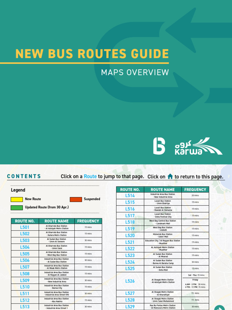 New Bus Routes Map Guide_180423 | PDF | Association Football Clubs | Qatar