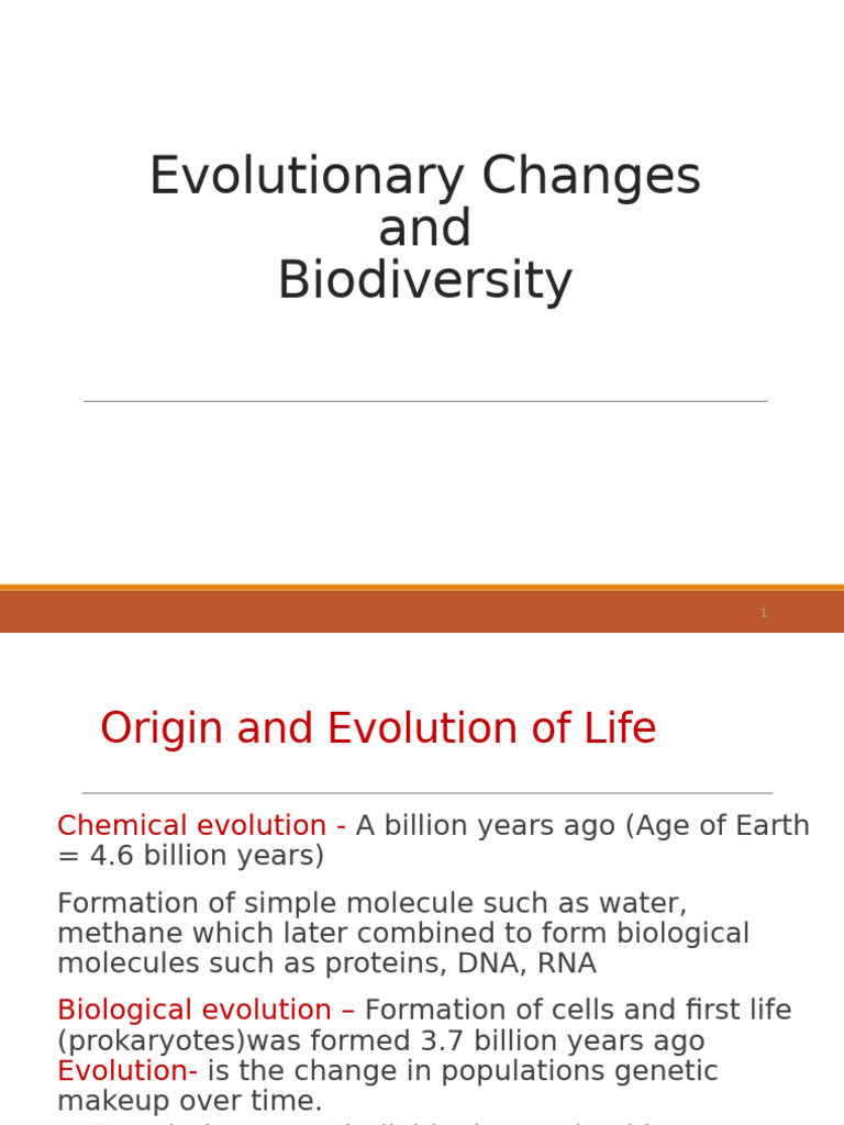 Evolutionary Changes and Biodiversity | PDF | Evolution | Natural Selection