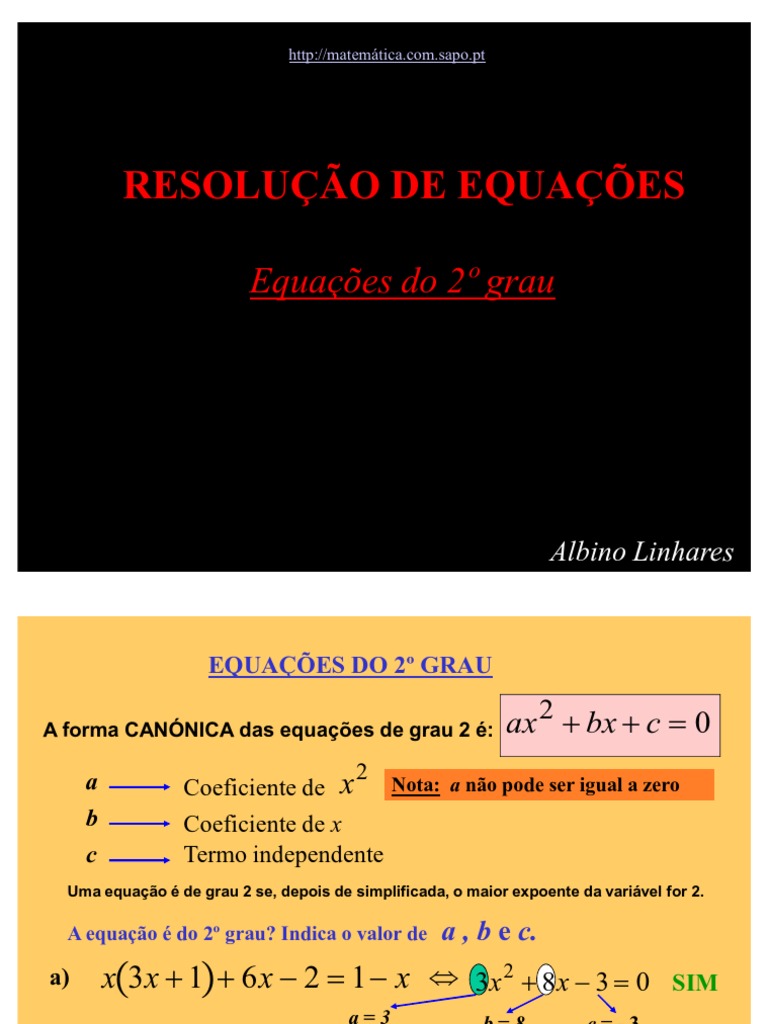 Equa 2 | PDF | Equação quadrática | Equações
