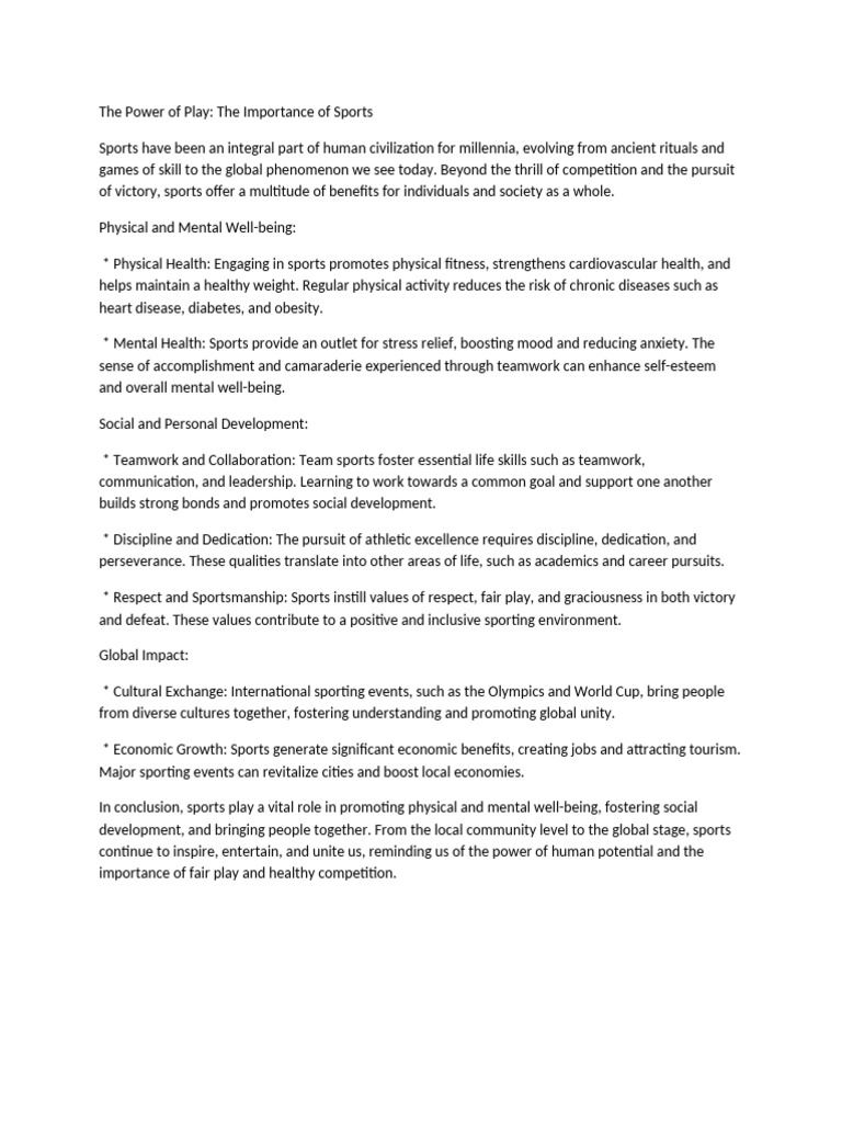 The Power of Sports | PDF