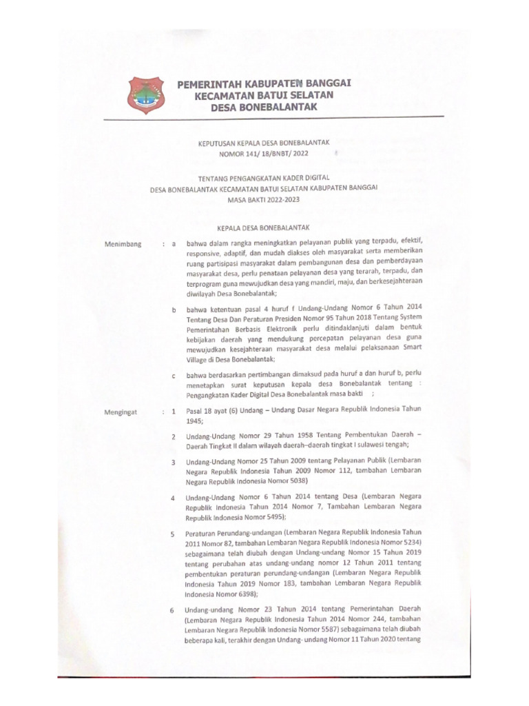 SK Kader Digital Bone Balantak | PDF