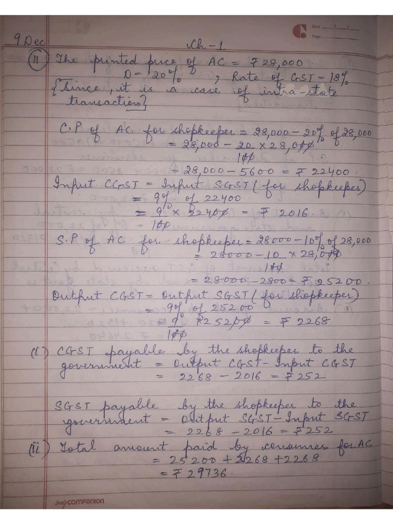 GST (Sums 11 To 24) | PDF