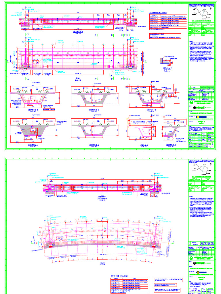 31m Span Superstructure Drawings (Both Straight and Curved) | PDF