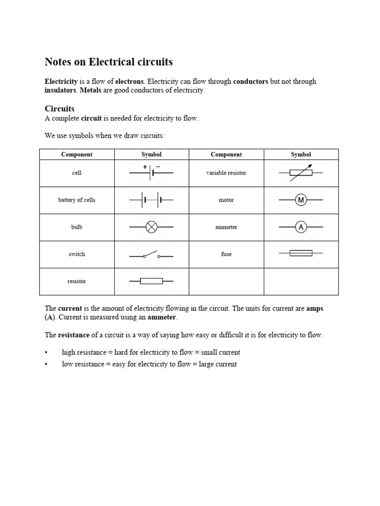 electrical circuit | PDF | Electrical Resistance And Conductance | Electricity
