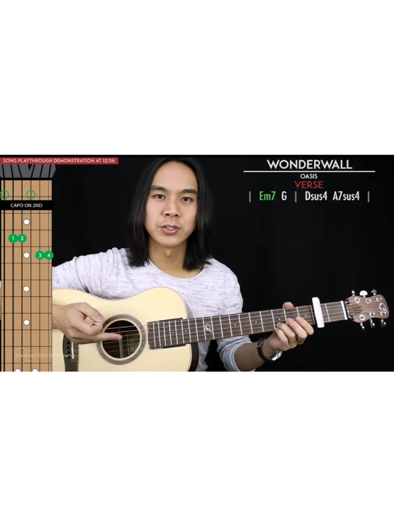 Oasis - Wonderwall (Visual Chord and Strumming Guide) | PDF