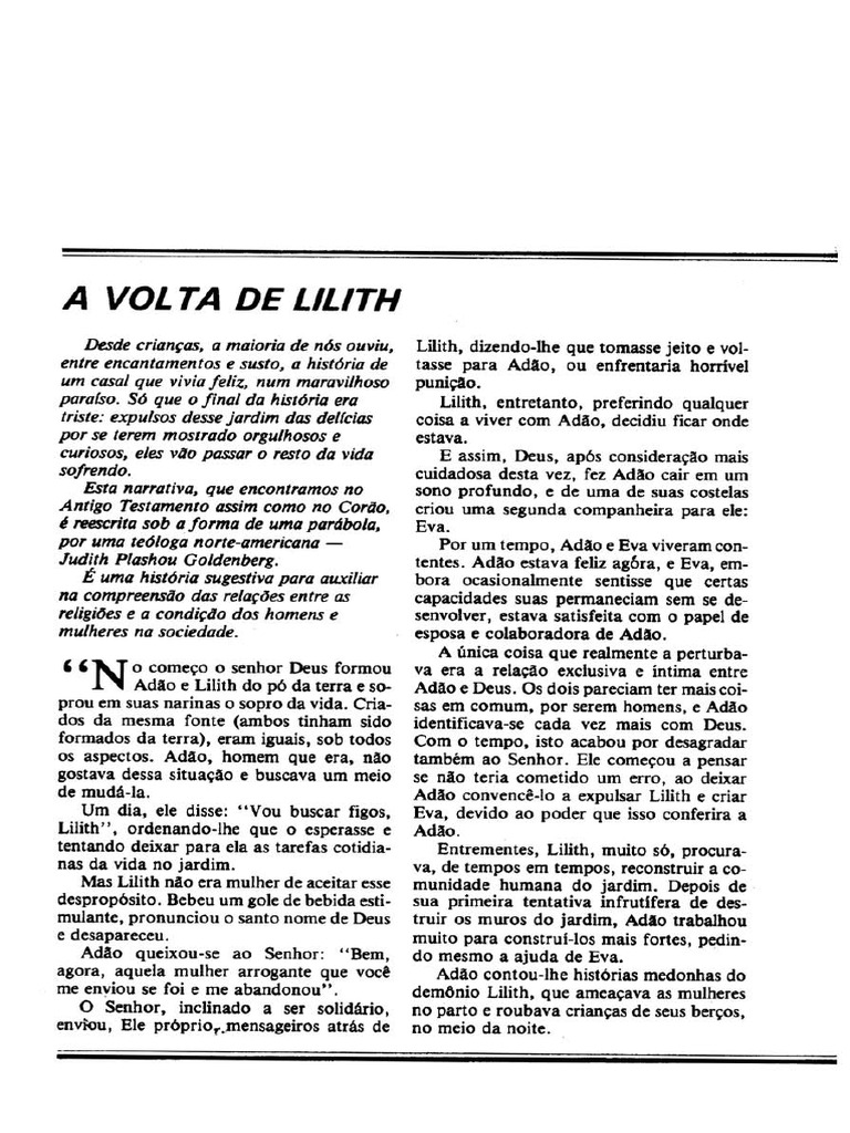 A Volta de Lilith | PDF