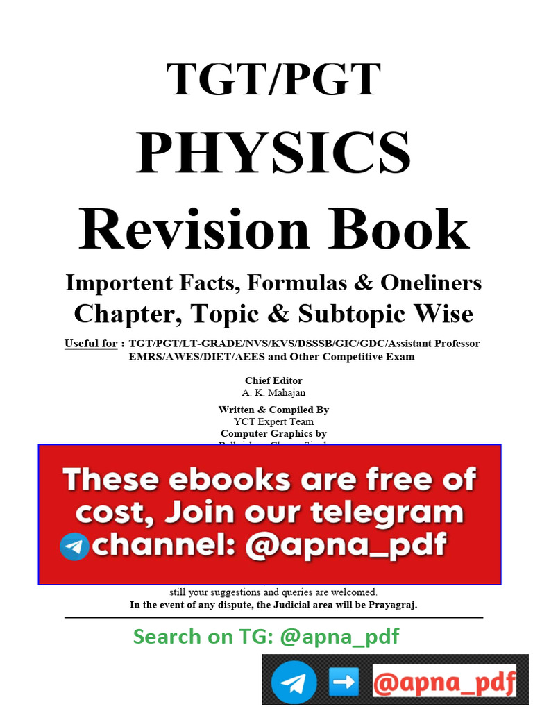 Physics Revision Book for All Competitive Exams 2025 | PDF | Area ...