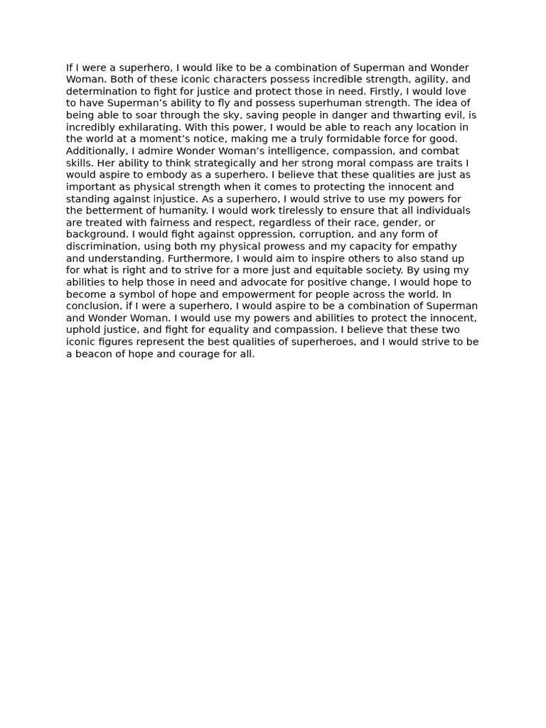 If I Were A Superhero | PDF