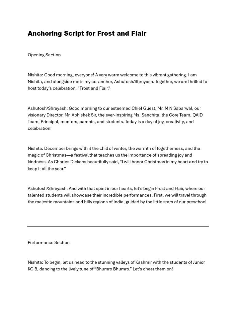 Frost and Flair Script - Draft 2 | PDF | Performing Arts | Entertainment