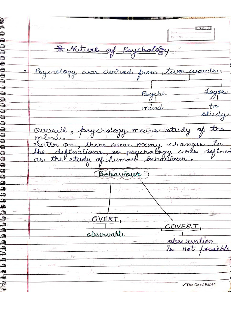 Psychology Notes | PDF