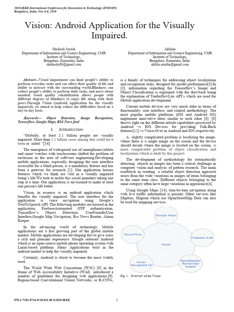Vision Android Application for the Visually Impaired | PDF | Android (Operating System ...