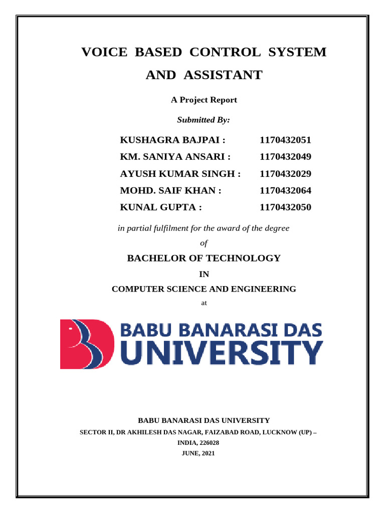 Major Project Report - (Revised4) | PDF | Python (Programming Language) | Speech Recognition
