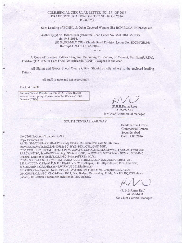 Loading Pattern of BCNHL Wagon | PDF