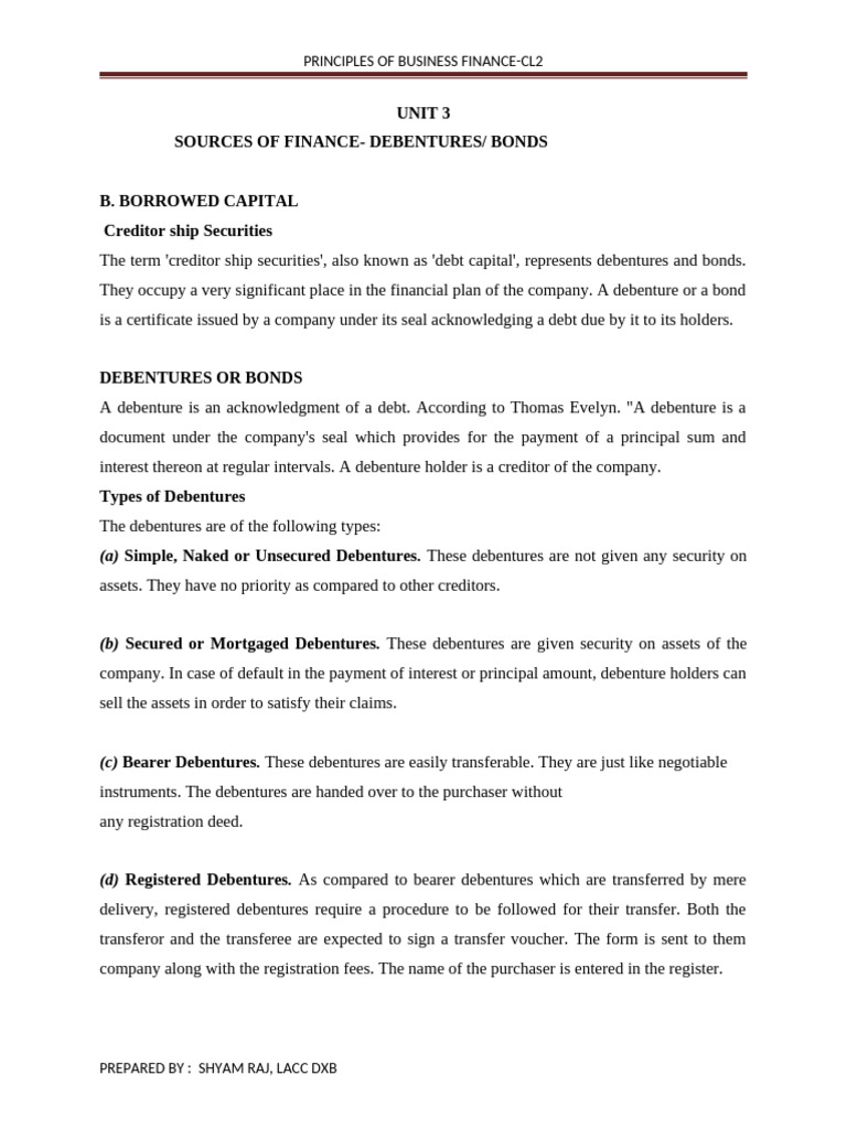 Understanding Debentures and Bonds | PDF | Debenture | Bonds (Finance)