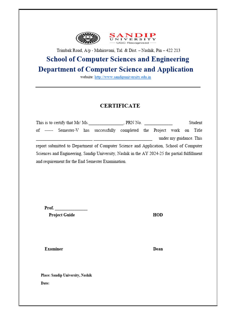 Project Certificate | PDF