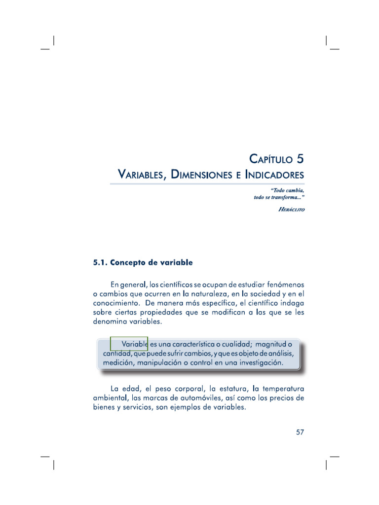 Variables Dimensiones e Indicadores | PDF