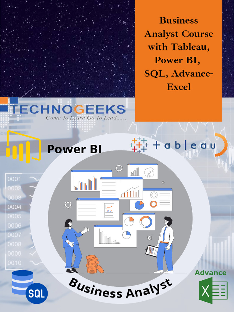 Business Analyst Course With Tableau Power BI SQL Advance Excel Brochure | PDF | Sql | Databases
