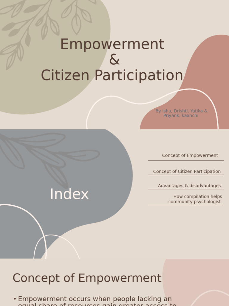 Empowerment and Citizen Participation Guide | PDF | Empowerment ...