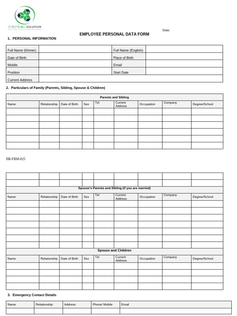 Employee Personal Data Form | PDF | Access Control | Authentication