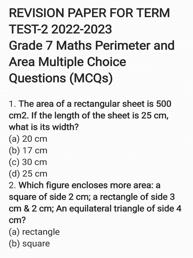 Revision Papers | PDF