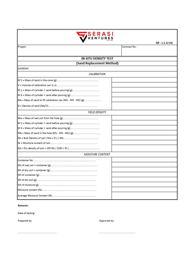 FDT Test | PDF | Density | Soil