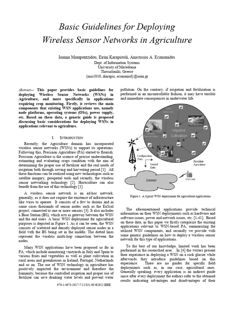 Basic Guidelines For Deploying Wireless Sensor Networks in 3pqnm0u3io | PDF | Wireless Sensor ...