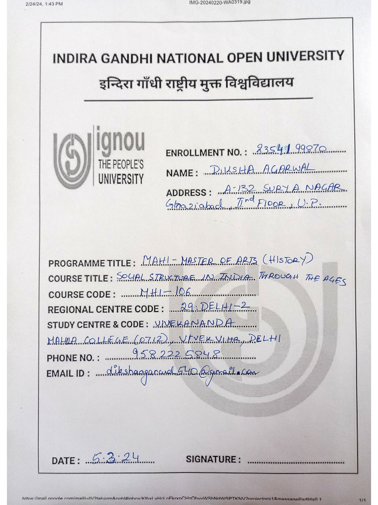 MHI-106.AST. - MHI-106 - Diksha Agarwal - 2354199870 | PDF