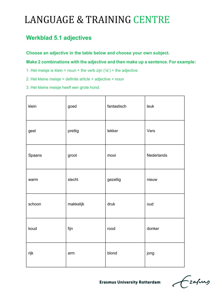 Dutch Exercise 5 | PDF