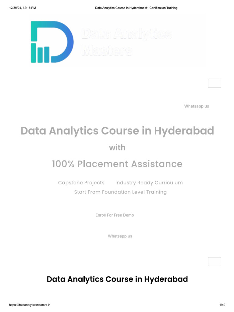Data Analytics Masters Home Page | PDF