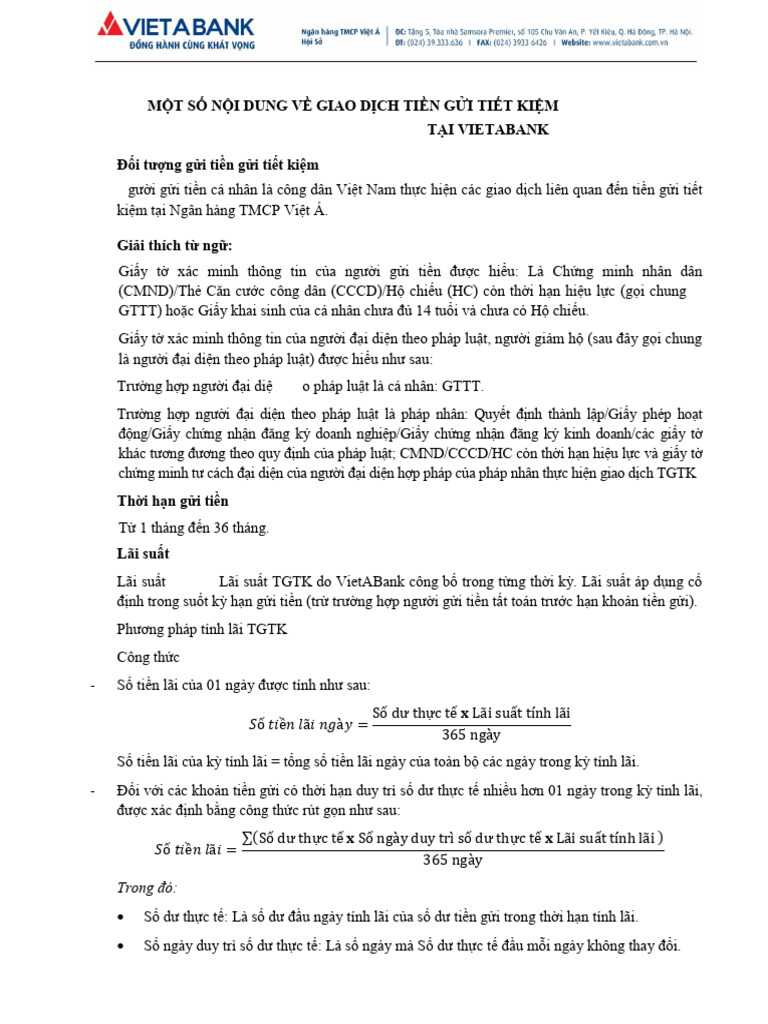 Tien Gui Tiet Kiem Danh Cho KHCN | PDF