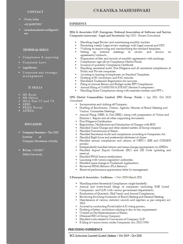 Naukri KanikaMaheshwari (4y 0m) | PDF | Private Law | Business