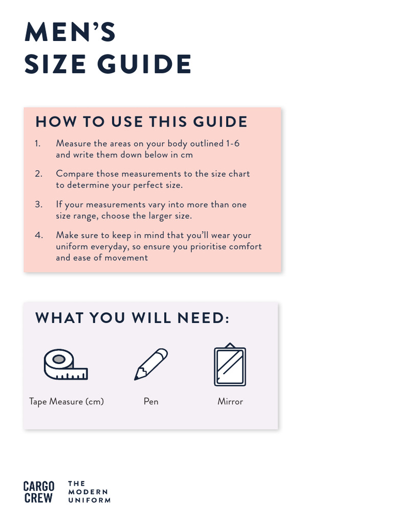 Mens Size Guide | PDF | Trousers | Waist
