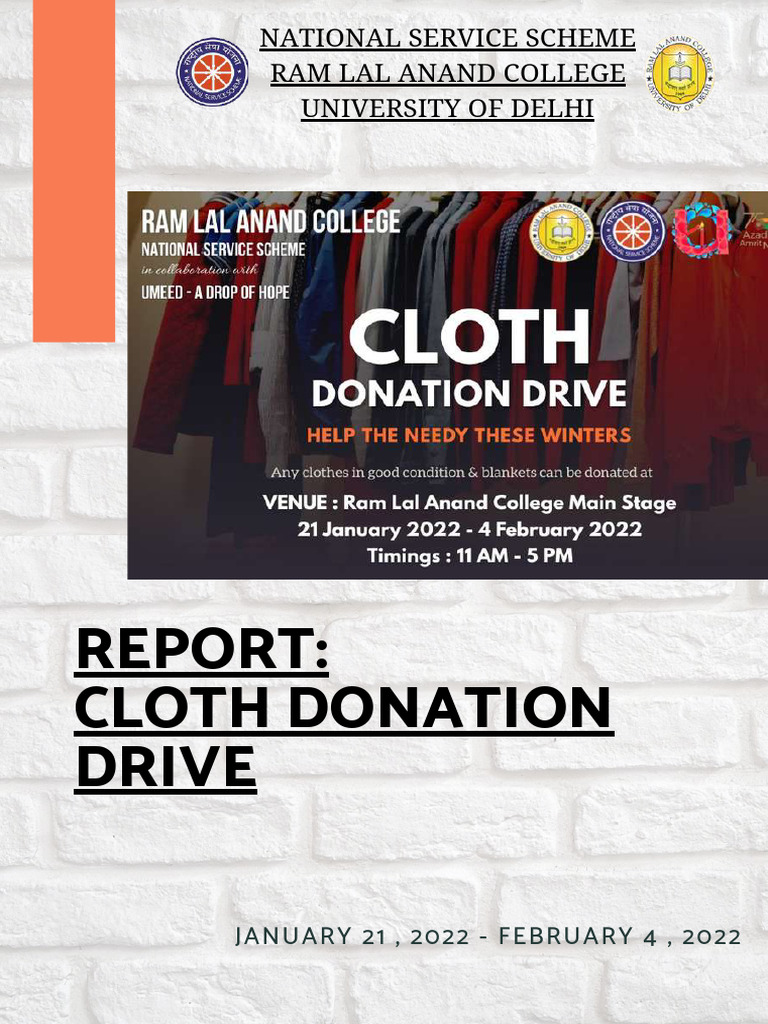 Cloth Donation Drive Report | PDF