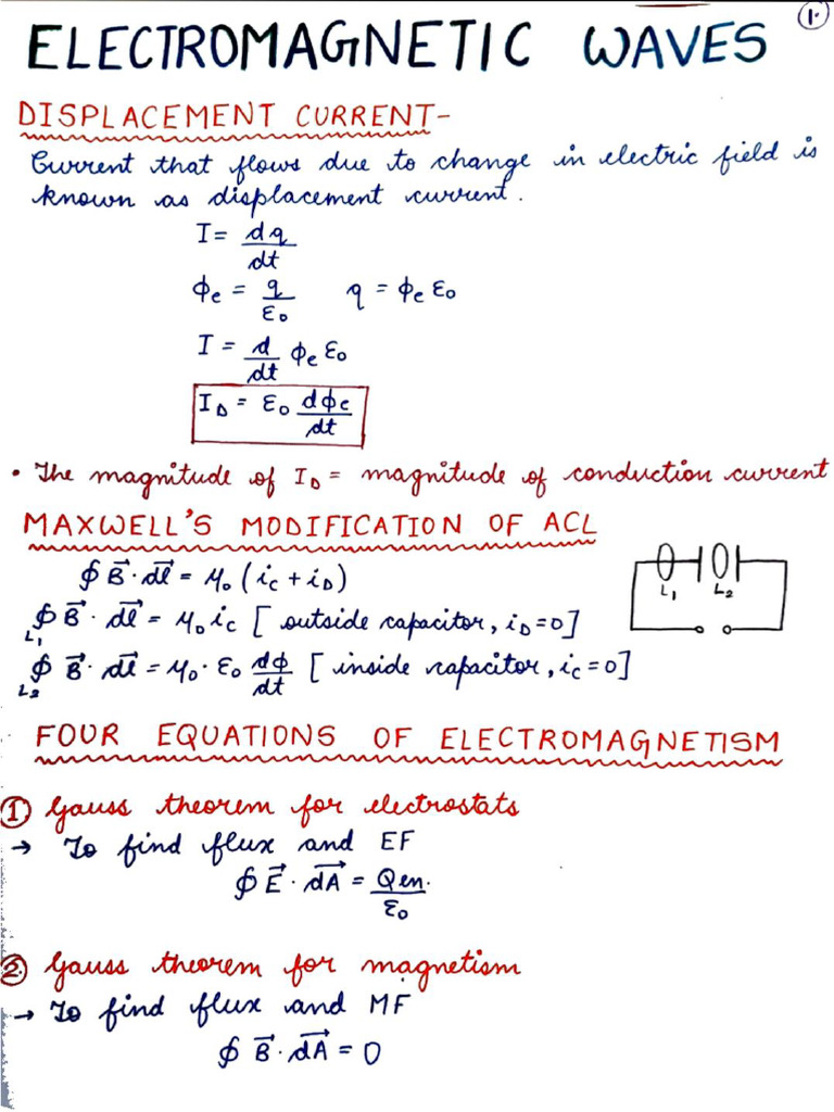 Electromagnetic Waves Notes | PDF | Electromagnetic Radiation ...